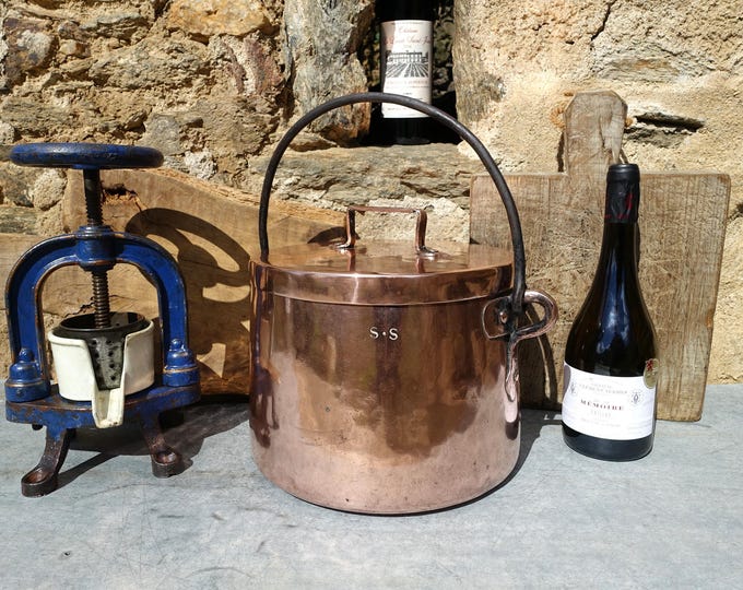 1800s French Large Copper Cooking Pot With Lid, Beautiful Handmade ...