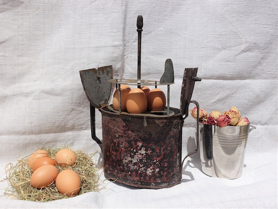 1800s Rare French Egg Boiler Napoleon III oeufrier Toleware 12 Egg Cooker Server Shabby Chic Red black Metal Acorn Finials Ball Feet Etsy UK