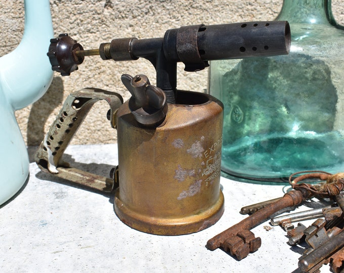 Antique French Brass Blow Torch, Antique French Blow Lamp, Vintage ...