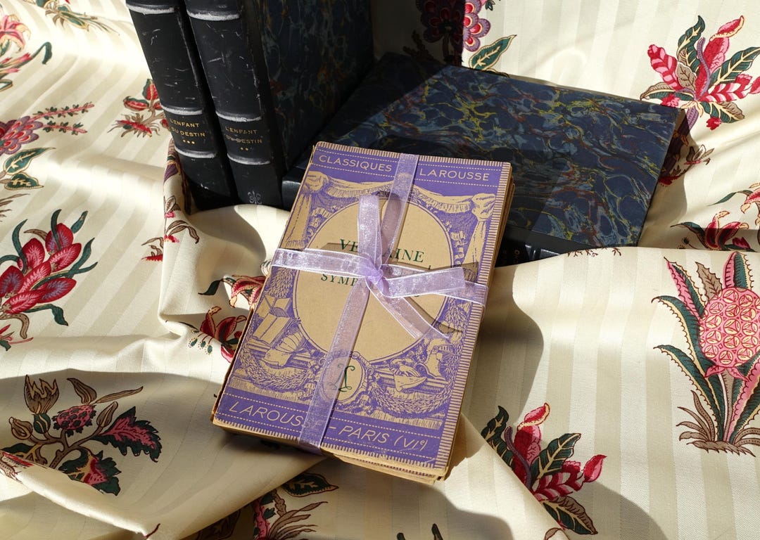 4 Vintage French Books, Larousse Classics With Lavender Colored ...