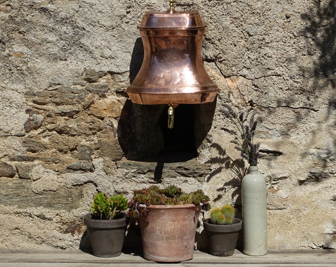 1800s French Copper Lavabo Tank, Beautiful Hand Crafted Copper Water ...