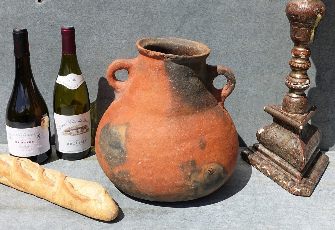 Antique French Terracotta Cooking Pot: 1880s Rustic Utensil Vase - Etsy