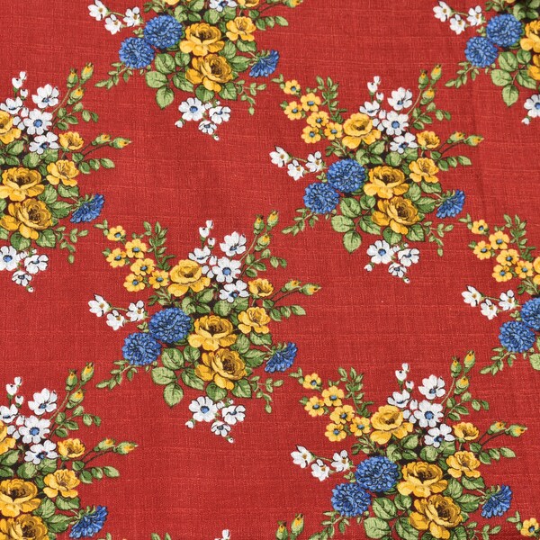 1950s Red Fabric - Etsy