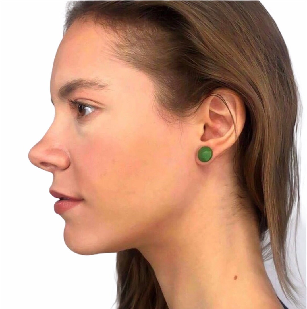 Round Color Stud Earrings Custom Color Earrings Concrete - Etsy