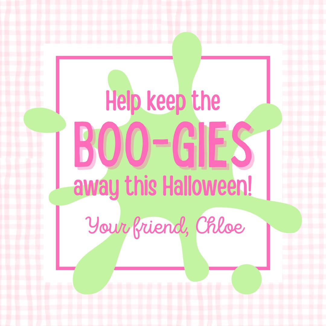 Customizable Boogie Wipe Halloween Gift Tag | Printable Download - Etsy