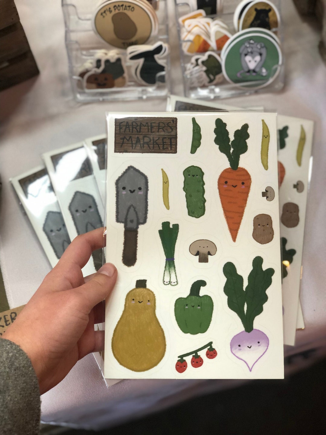 Farmers Market Vegetable Sticker Sheet // Vinyl Water Proof Sticker ...
