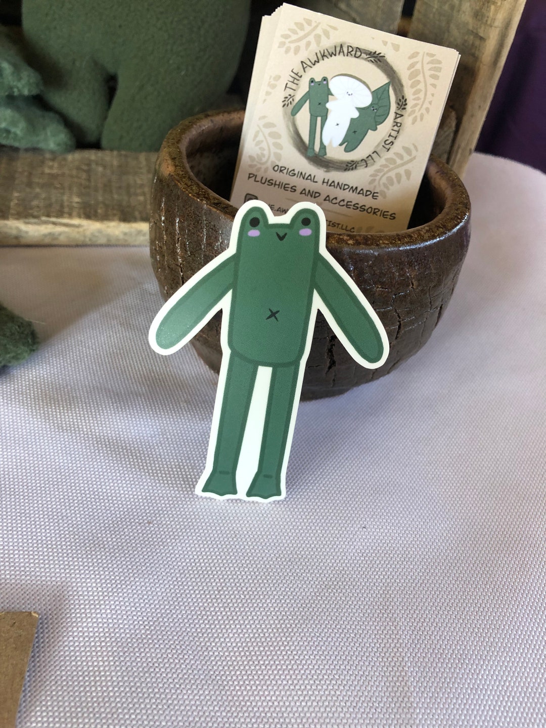 Cute Frog Sticker // Water Proof Vinyl Frog Sticker Decal // the ...