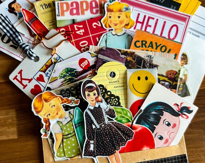Junk Journal Ephemera Pack - 45+ Pieces Vintage 1950s Back to School ...
