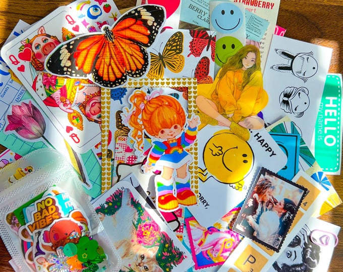 Happy Mail Pack – 50+ Piece Cute 80s Retro Nostalgia, Girly Stickers ...