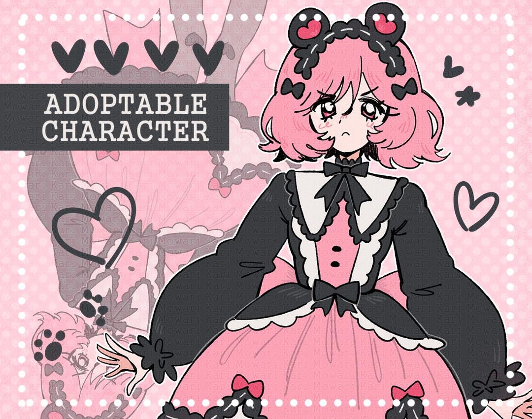 Pink Panda Adopt | Adoptable Character Design | Anime | Humanoid ...