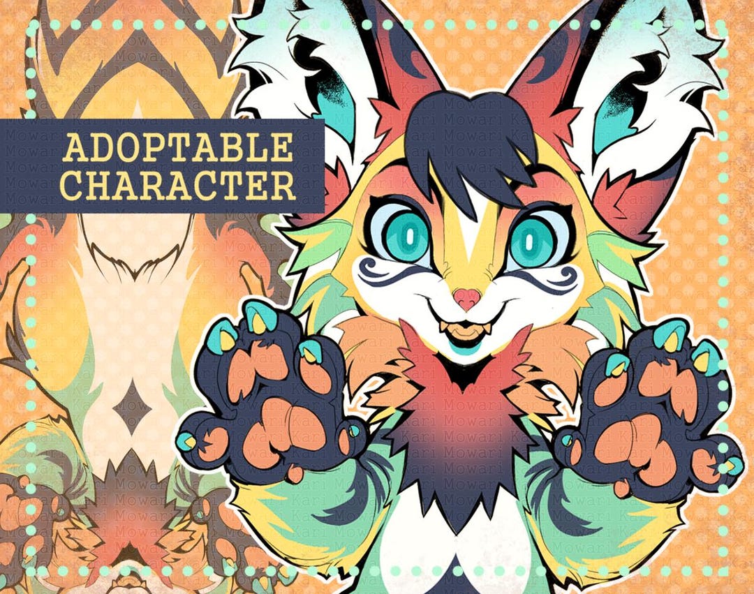 Base Adopt Adoptable Character Design Cute Chibi Furry, Anthro Cartoon Style Digital Art Instant ...
