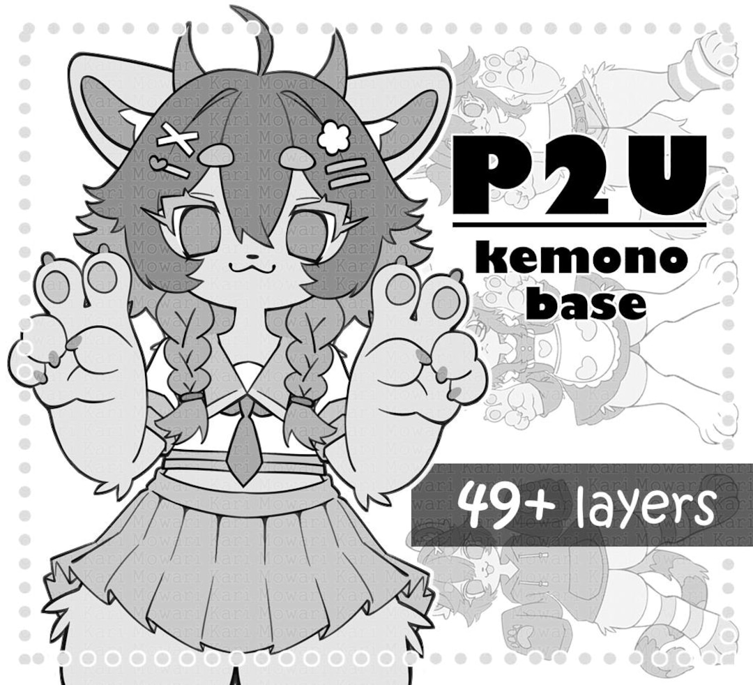 P2U Kemono Base | for Adoptables & Character Design | Cute Kawaii Chibi ...