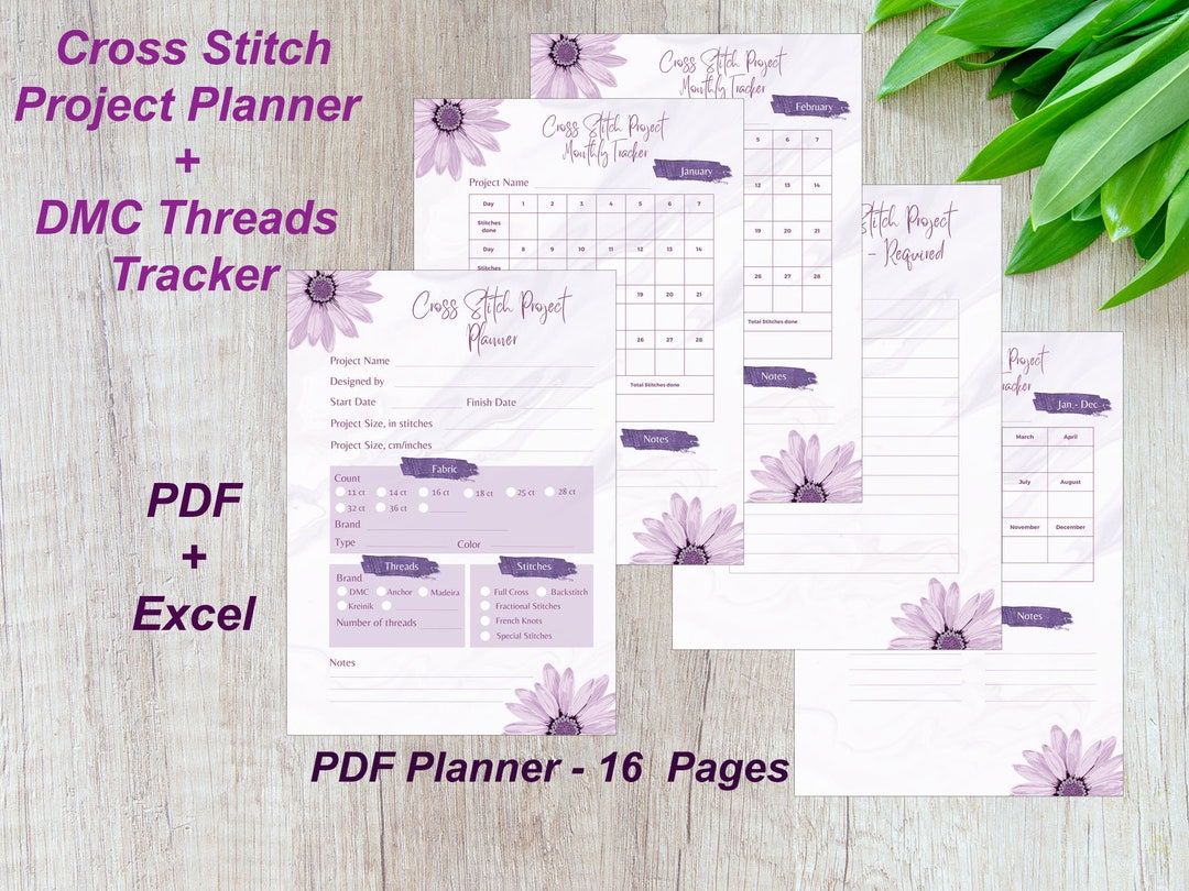 Cross Stitch Planner, Project Planner for Cross Stitch Projects, PDF ...