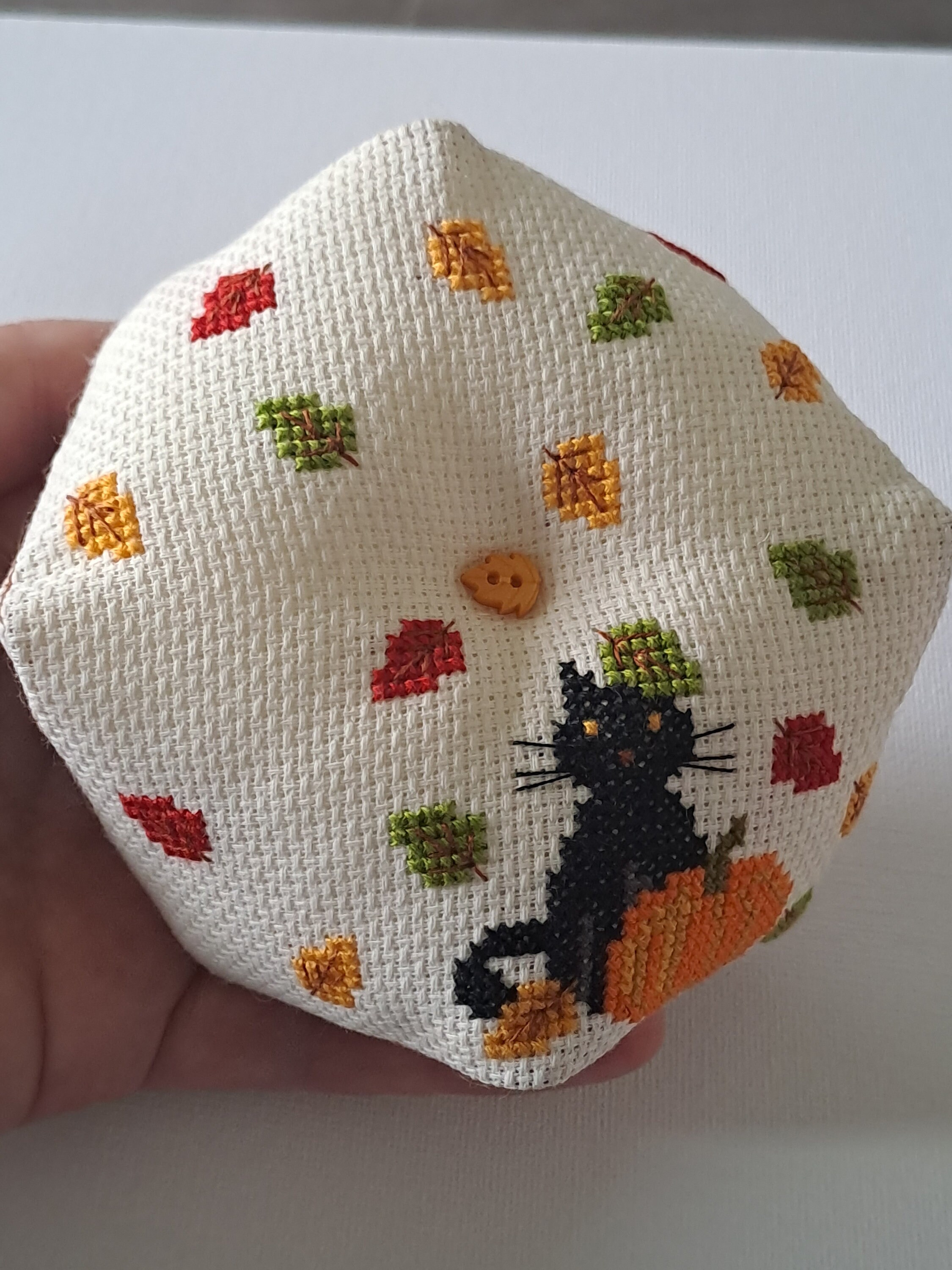 Cross Stitch Pattern Biscornu 'black Cat', Digital Biscornu Pattern ...