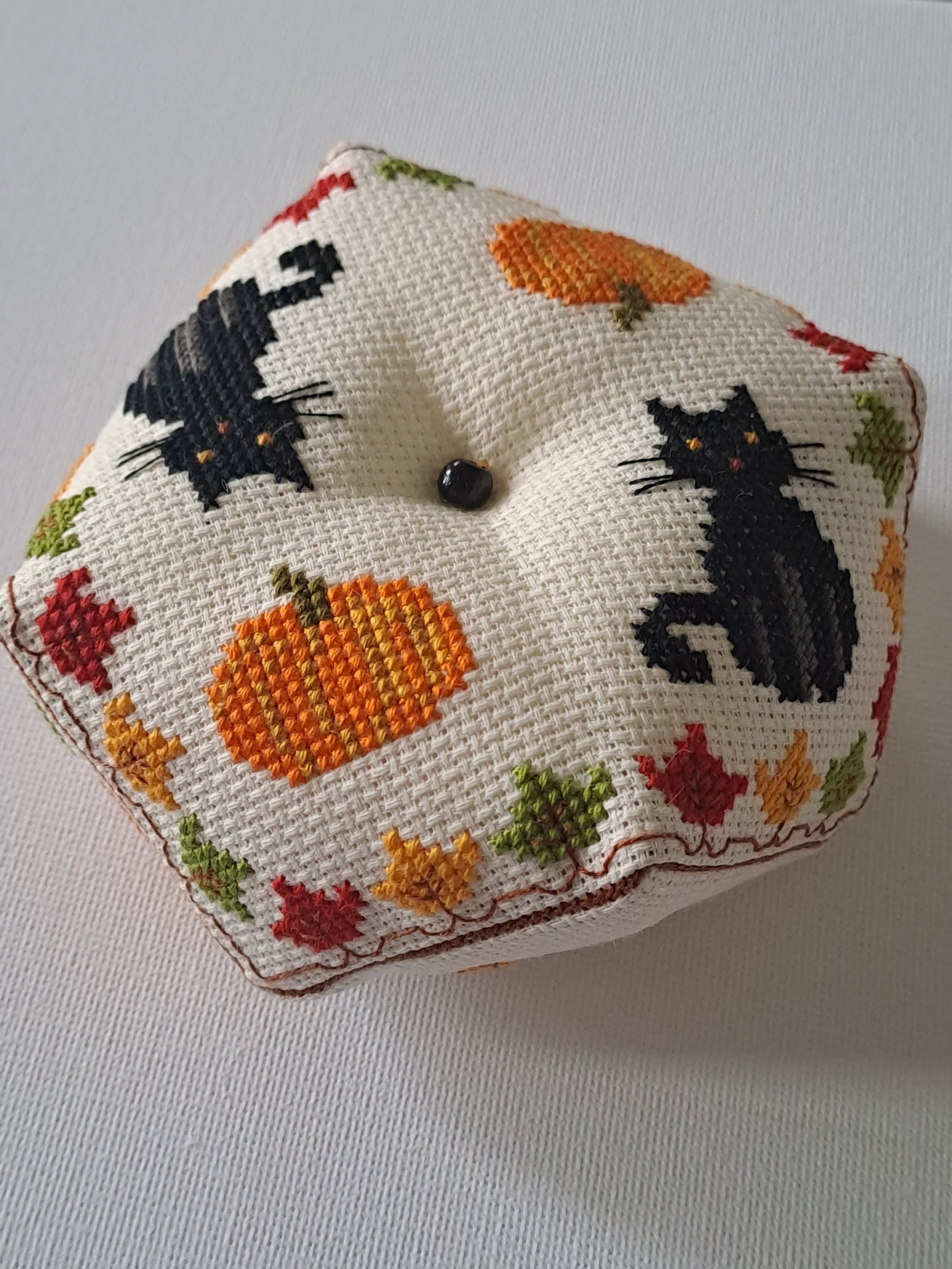 Cross Stitch Pattern Biscornu 'black Cat', Digital Biscornu Pattern ...