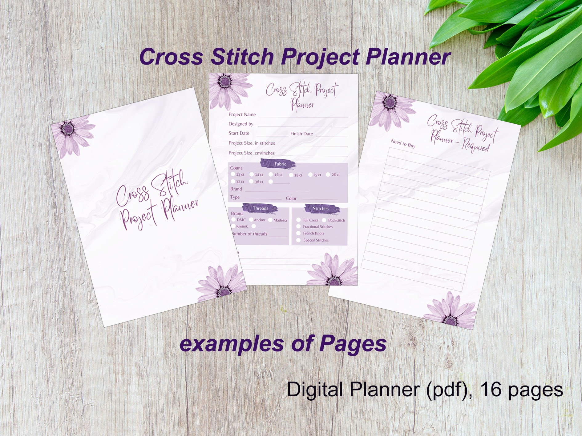 Cross Stitch Planner, Project Planner for Cross Stitch Projects, PDF ...