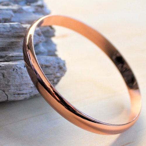 18k Rose Gold Filled Bangle / Stacking Gold Bangle / 8mm Width | Etsy