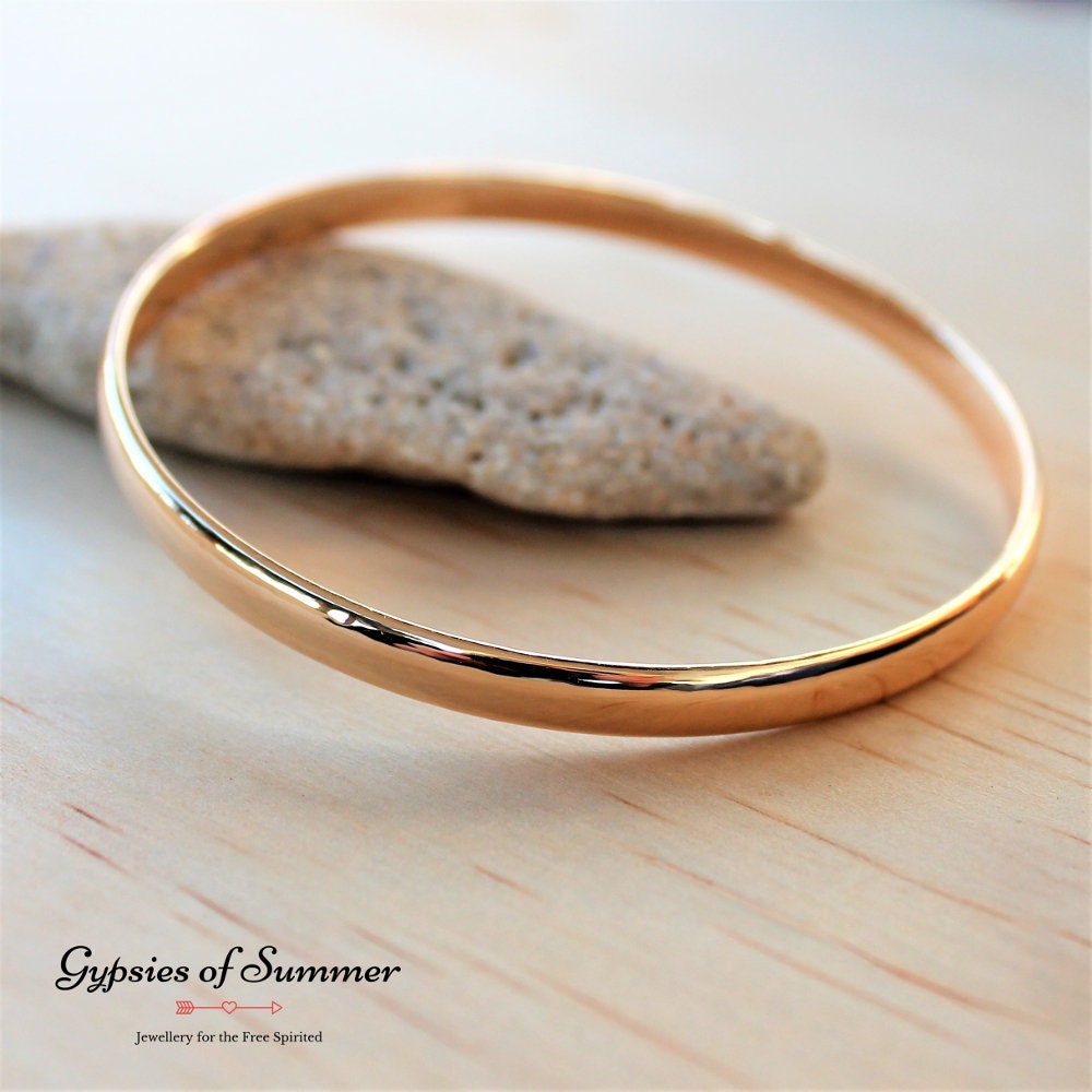 18k Rose Gold Filled Bangle Bracelet / Stacking Bangle / | Etsy