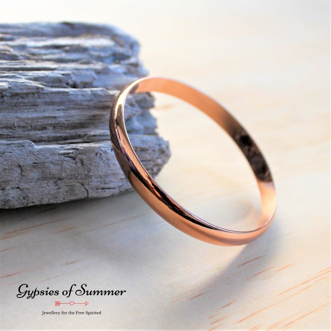 18k Rose Gold Filled Bangle / Stacking Gold Bangle / 8mm Width Bangle ...