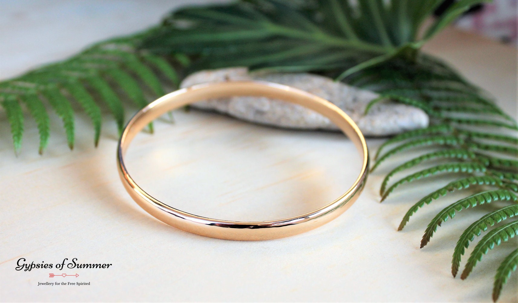 18k Rose Gold Filled Bangle Bracelet / Stacking Bangle / | Etsy