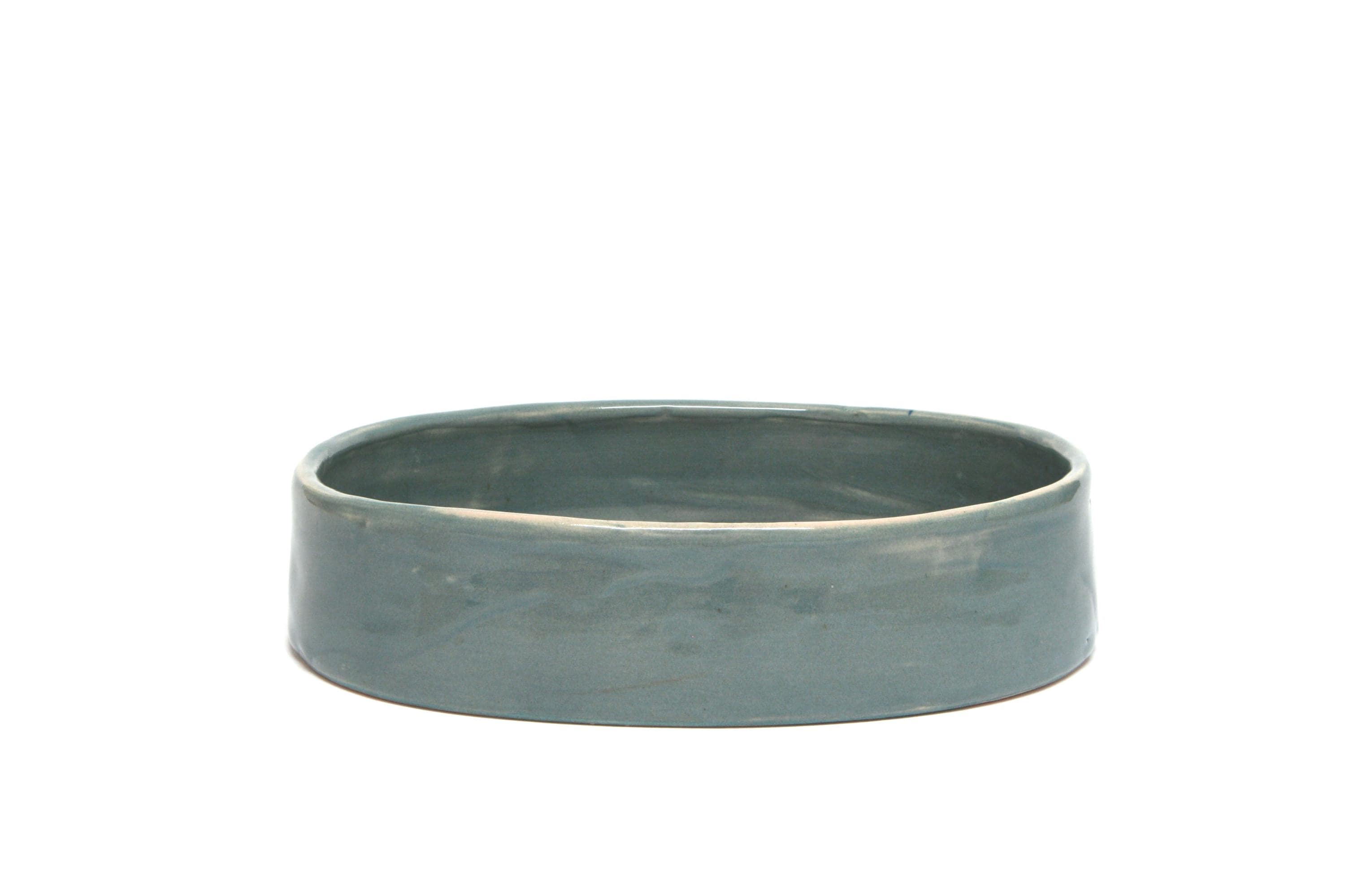 Ceramic Blue-grey Oval Baking Pan for Cakes, Pies, Etc. A Beautiful ...