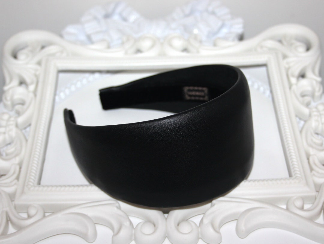 Black Leather Headband Italian Soft Lambskin Hairband for - Etsy