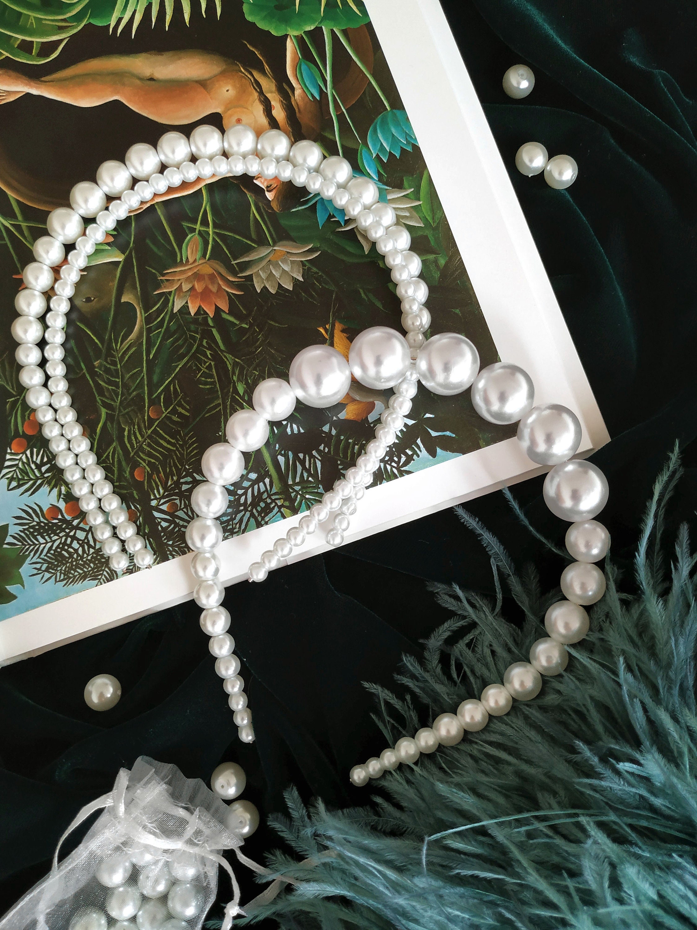 Double Triple Alice Pearl Headband / Pearl Crown / Wedding - Etsy