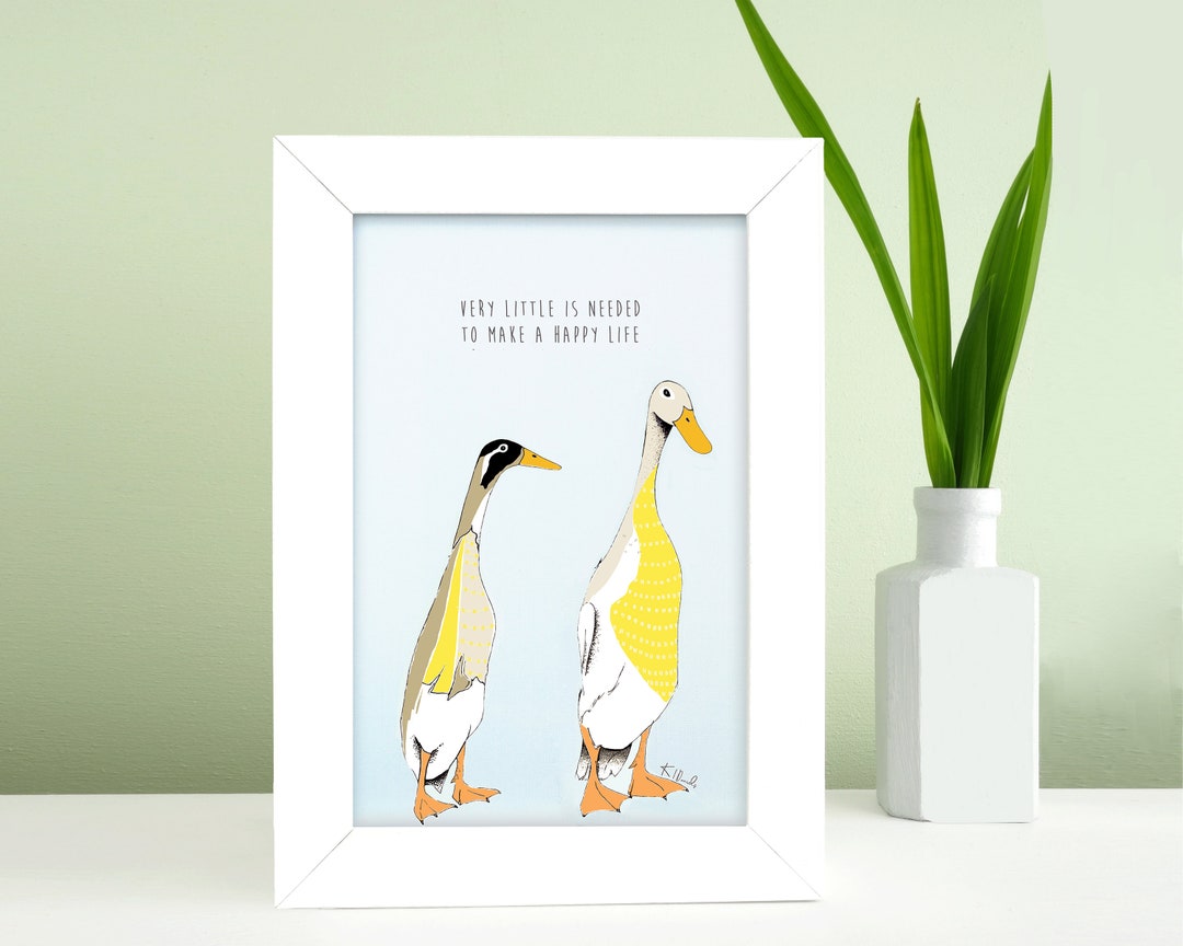 Duck Print A4: Inspirational Quote, Runner Duck Illustration - Etsy