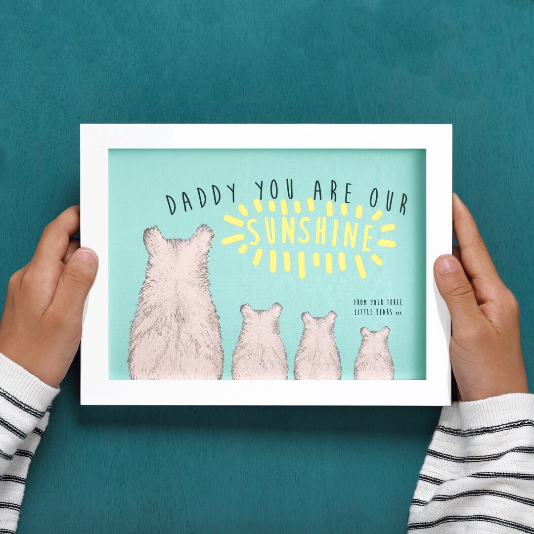 Personalised Daddy Bear Print - Fathers Day Gift - Gift for Daddy ...