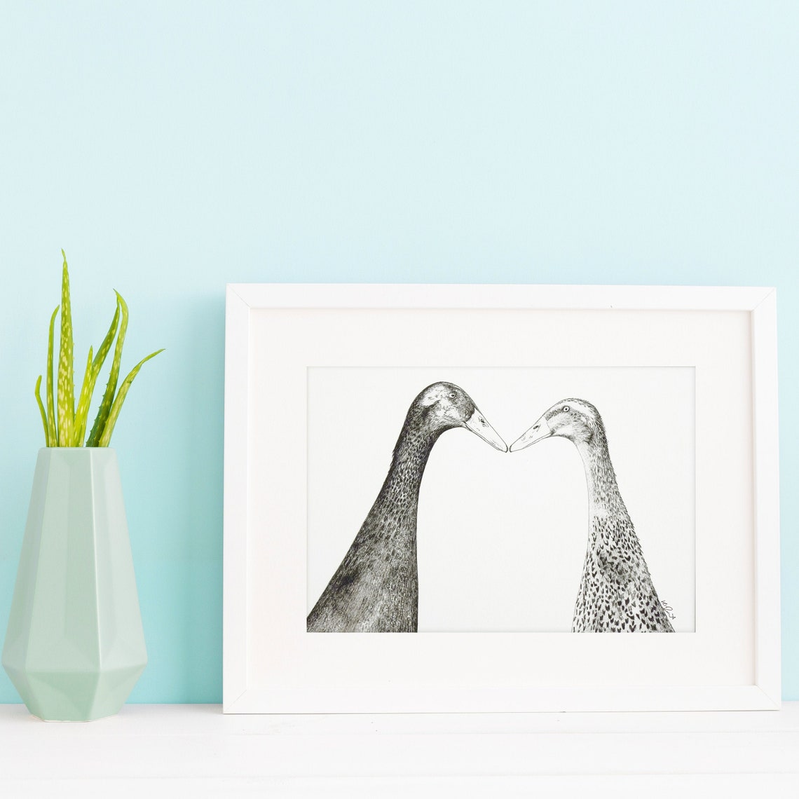 Duck Illustrated Print A4 Duck Illustration Duck Art - Etsy
