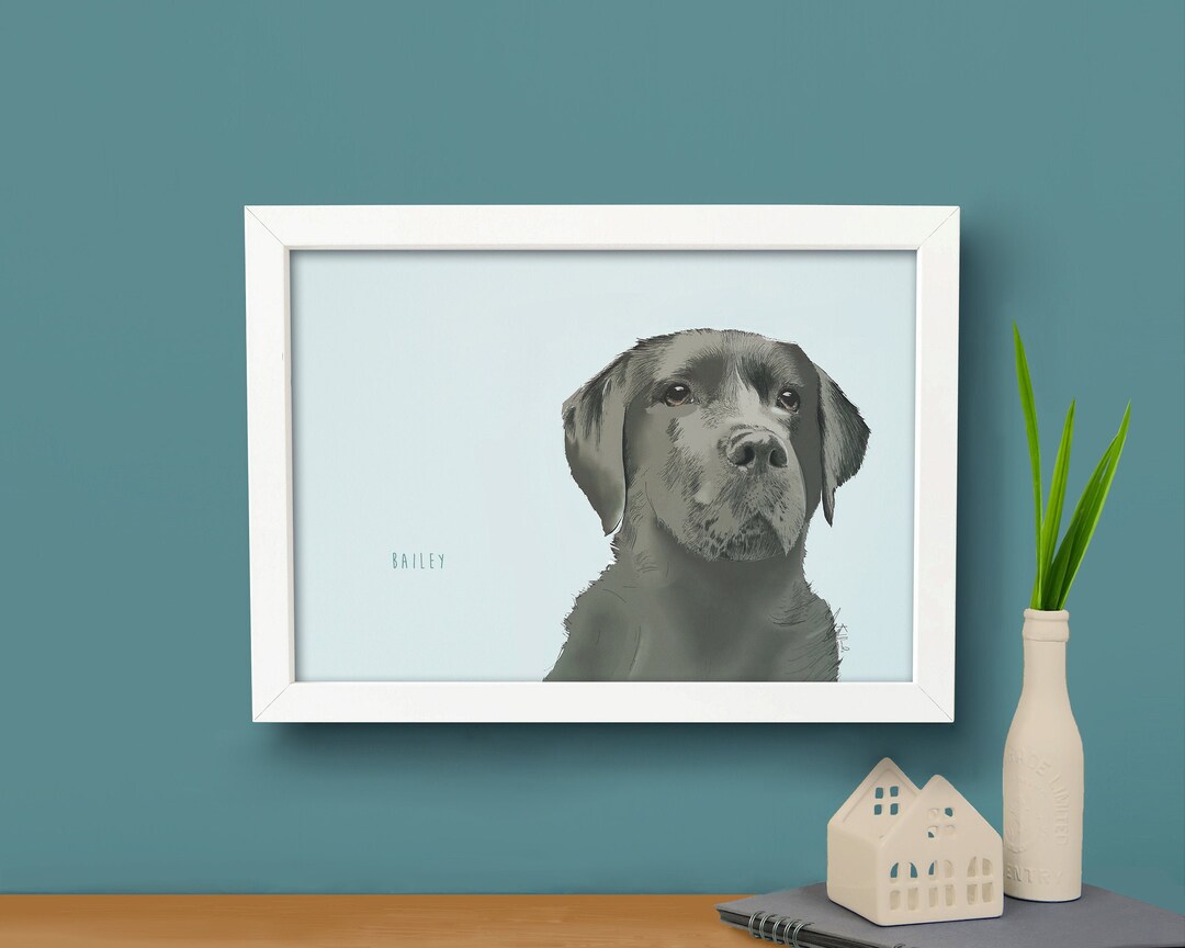 Personalised Black Labrador Print - A4 Labrador Print - Personalised ...