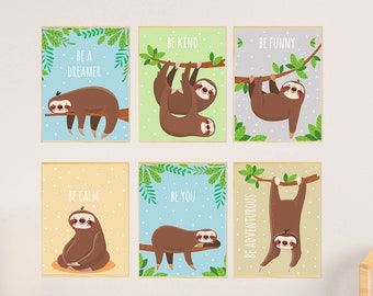 Sloth Kids Wall Art - Etsy
