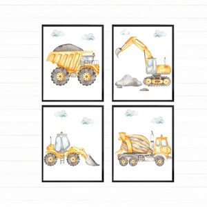 Construction Printable Wall Art Set of 4 Digital Download - Etsy