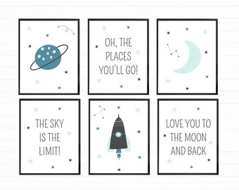 Outer Space Printable Wall Art Set of 6 Digital Download | Etsy