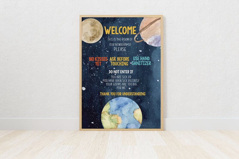 Printable Space Themed Newborn Sign Digital Download No - Etsy