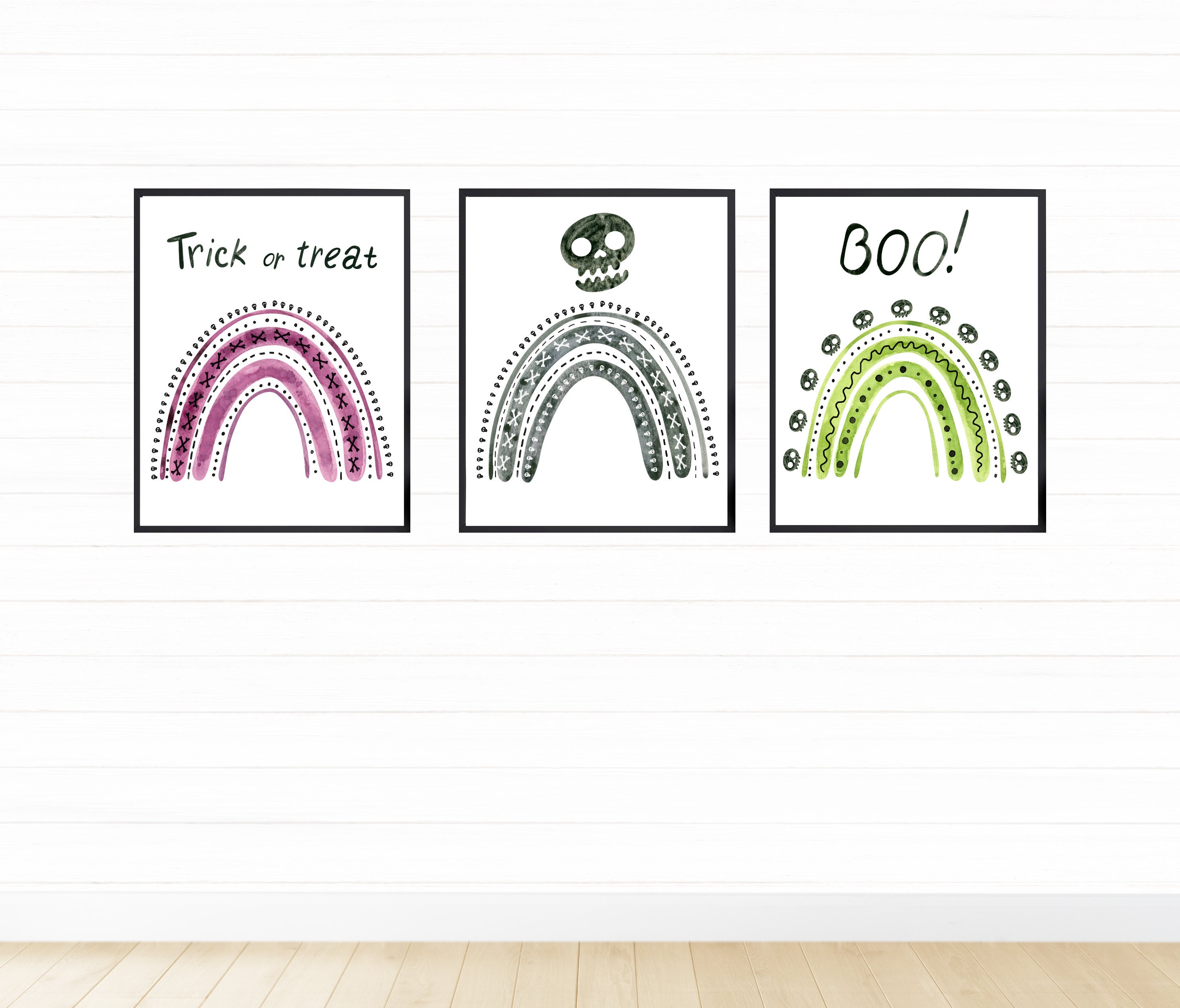 Halloween Rainbows Printable Wall Art Digital Download | Etsy