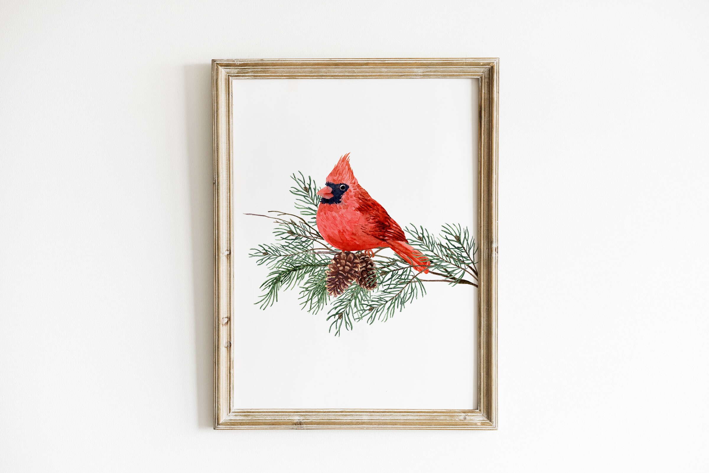 Watercolor Cardinal Wall Art for Home Decor Printable Wall | Etsy