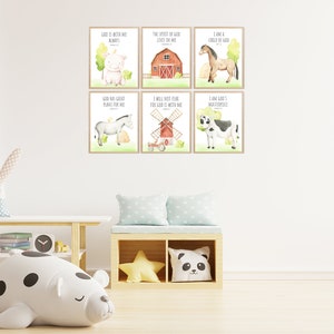 Farm Animals With Bible Verses Printable Wall Art, Digital Download ...