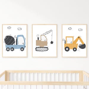 Construction Trucks Printable Wall Art, Digital Download Construction ...