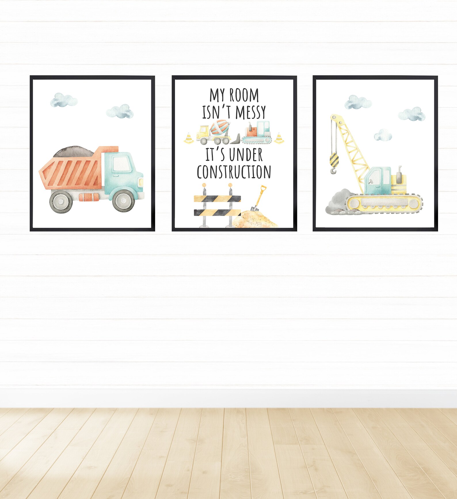 Printable Construction Wall Art Set Digital Download - Etsy