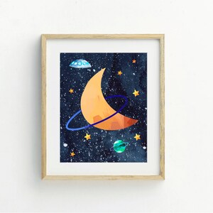 Watercolor Outer Space Printable Wall Art Digital Download - Etsy