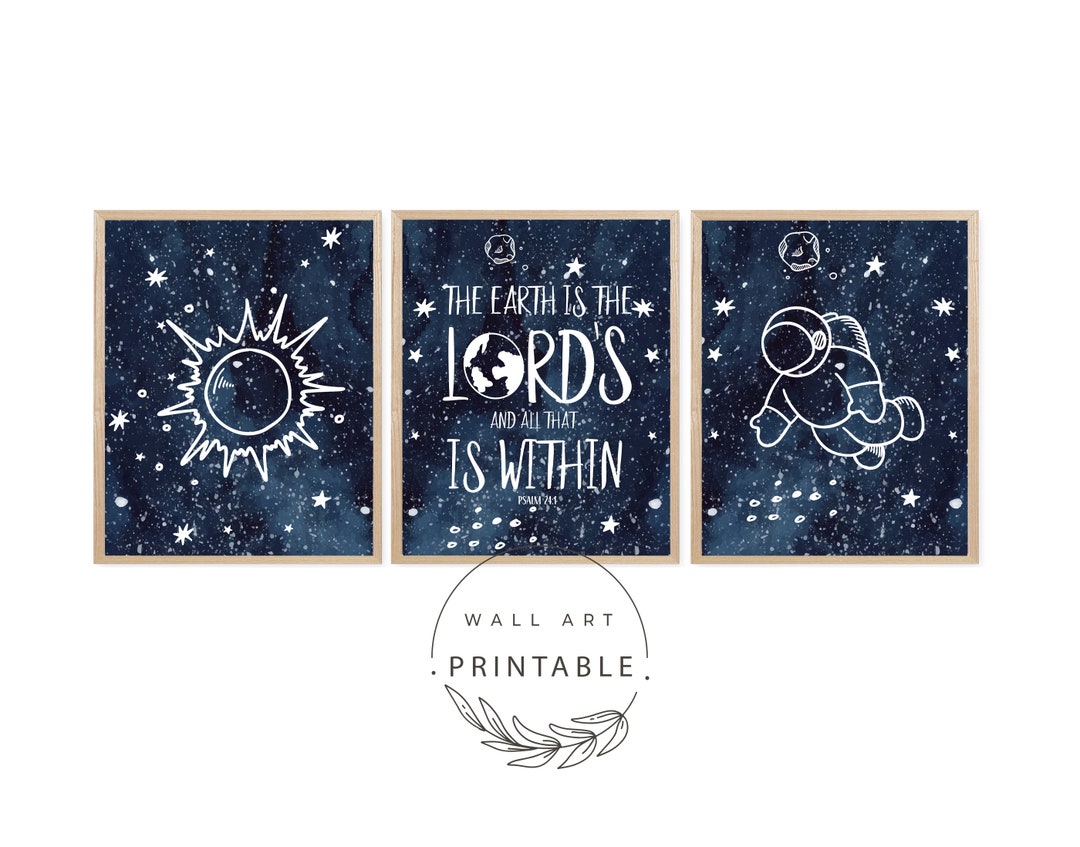 Space Printable Wall Art, Digital Download, Space Themed Nursery, Space ...