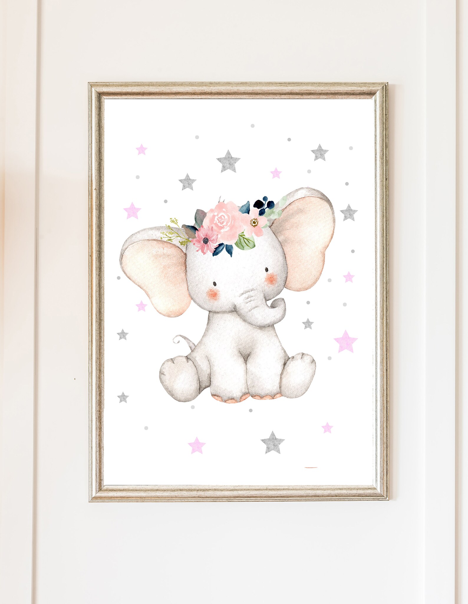 Set of 3 Elephant Prints Printable Wall Art Digital | Etsy