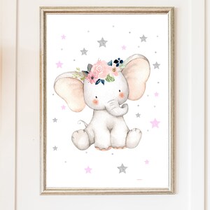 Set of 3 Elephant Prints Printable Wall Art Digital | Etsy