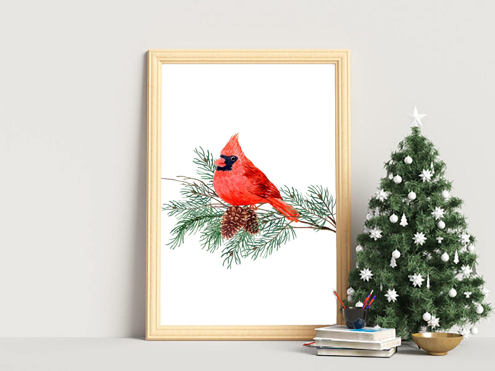 Watercolor Cardinal Wall Art for Home Decor Printable Wall | Etsy