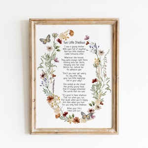 Two Little Shadows Mom Poem Printable Wall Art, Poem for Mom, Mothers ...