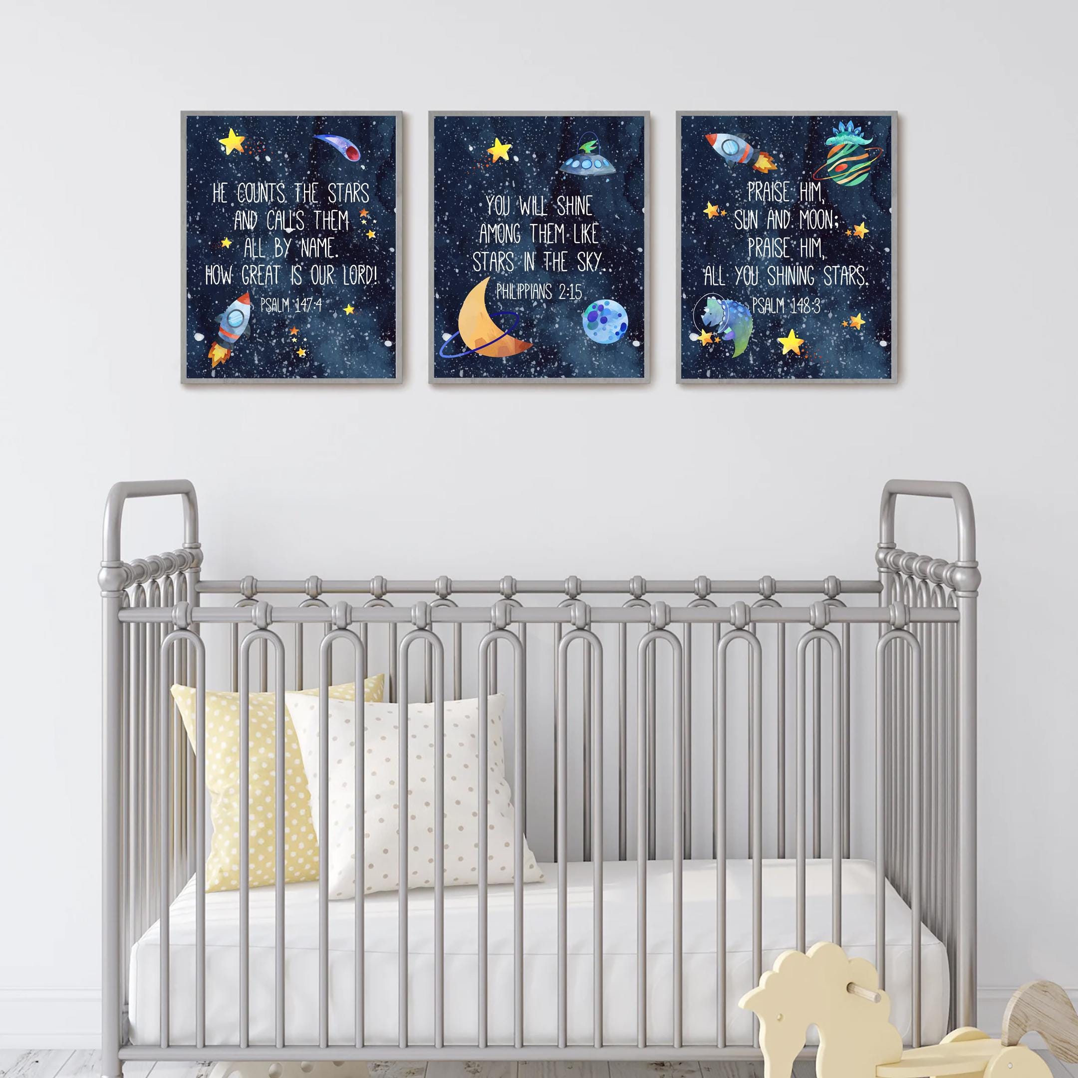 Outer Space Printable Wall Art With Bible Verses, Digital Download ...