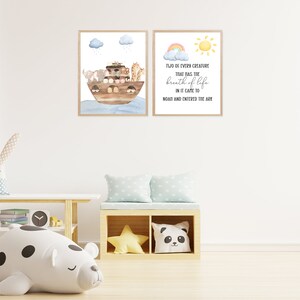 Noah's Ark Prints, Printable Wall Art Set, Digital Download, Christian ...