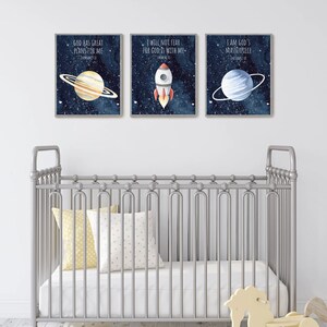 Printable Bible Verse Wall Art Set, Digital Download, Space Themed ...