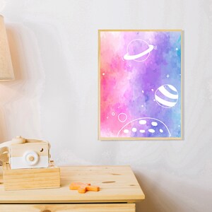 Outer Space Decor, Digital Download, Printable Wall Art, Space Wall Art ...
